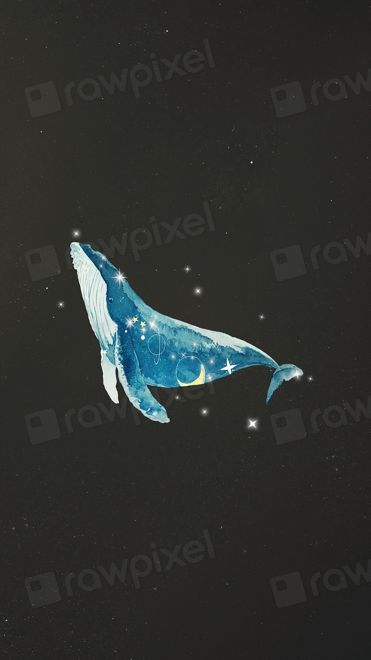 Swimming whale, galaxy aesthetic remix | Premium Photo Illustration ...