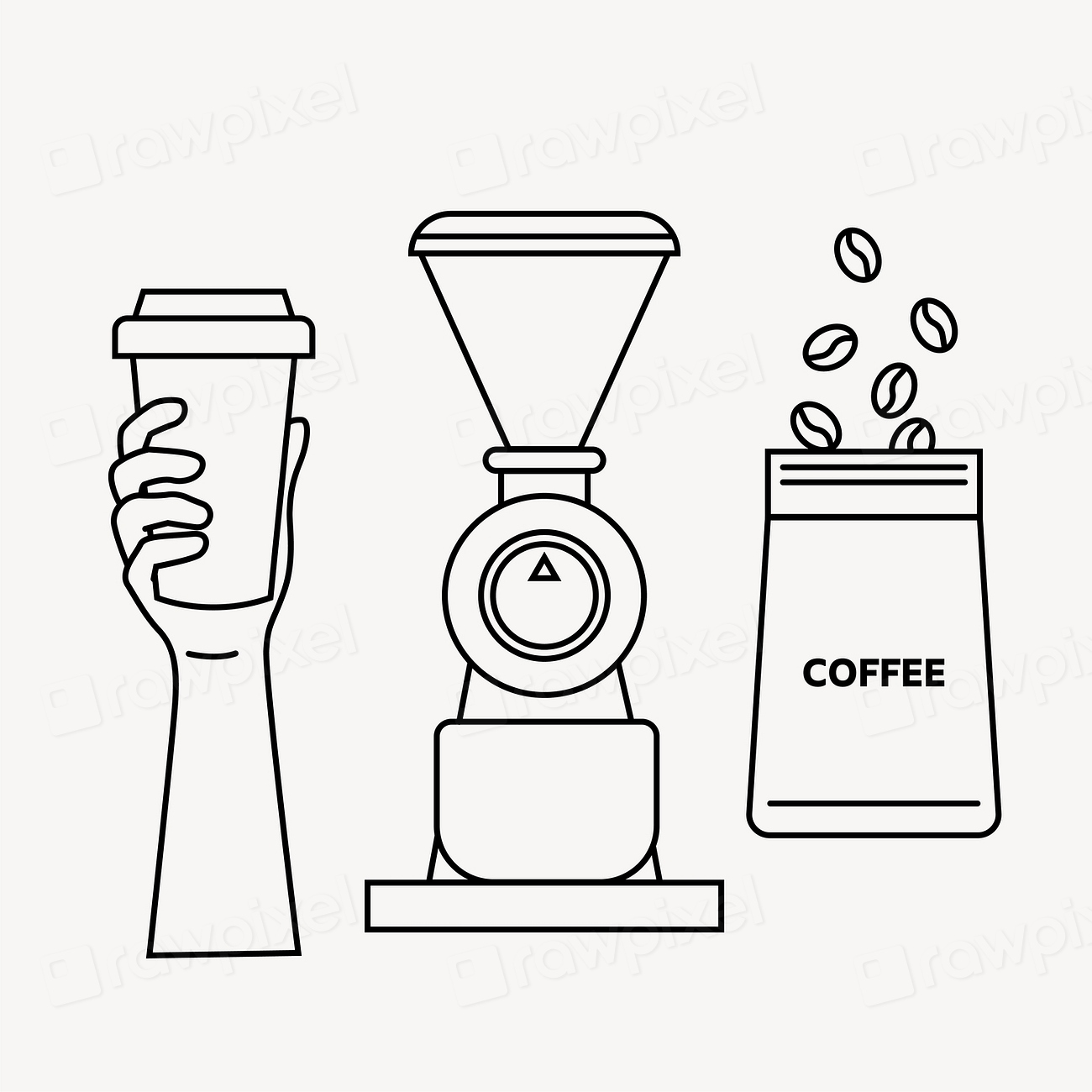 Coffee shop line art vector | Premium Vector Illustration - rawpixel