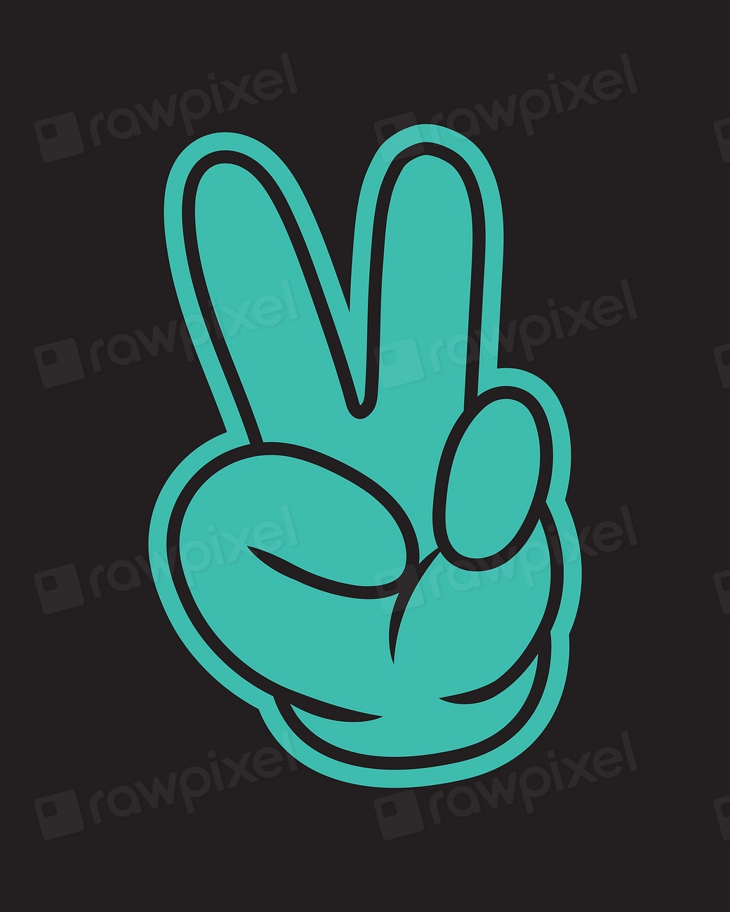 Cartoon peace hand sign, gesture | Free Photo Illustration - rawpixel