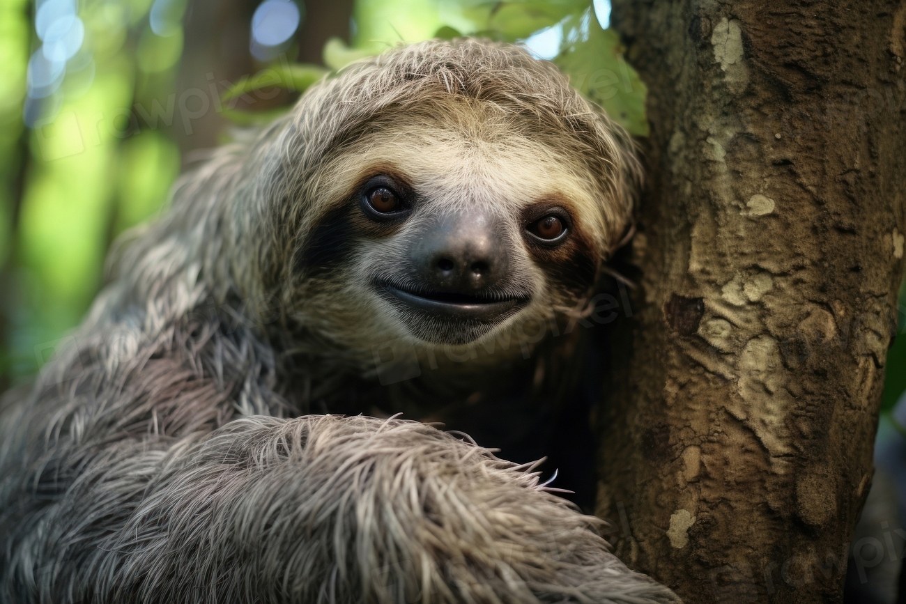 Sloth wildlife animal mammal. AI | Free Photo - rawpixel