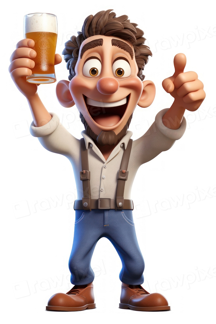 Beer cartoon glass drink. | Free Photo Illustration - rawpixel