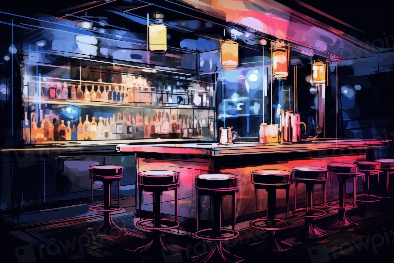 Bar architecture night bar counter. | Premium Photo - rawpixel