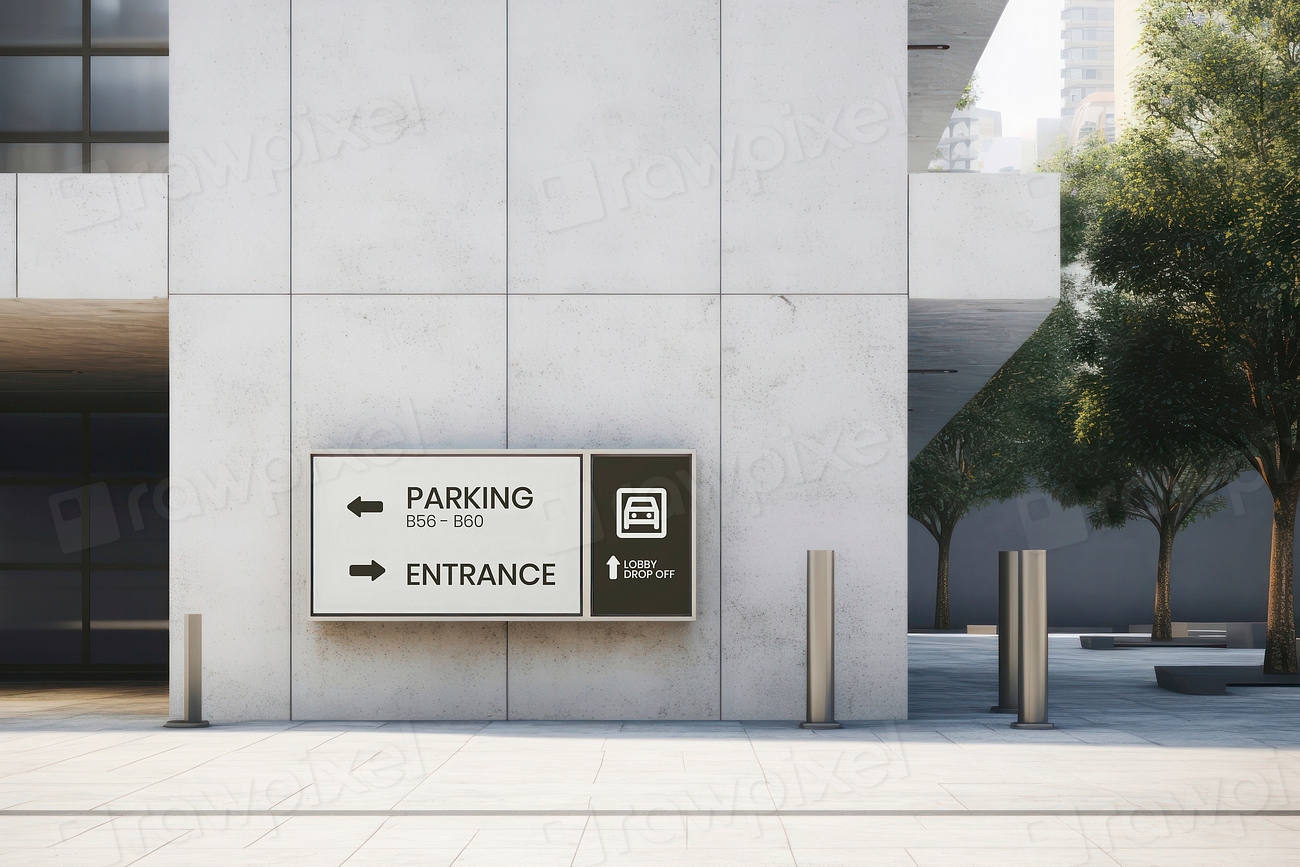 Building direction sign mockup psd | Premium PSD Mockup - rawpixel