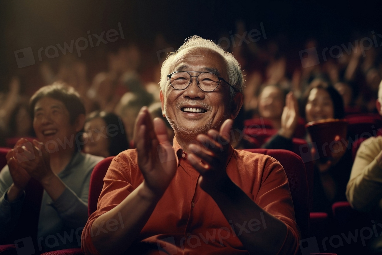 Laughing clapping adult movie. AI | Free Photo - rawpixel