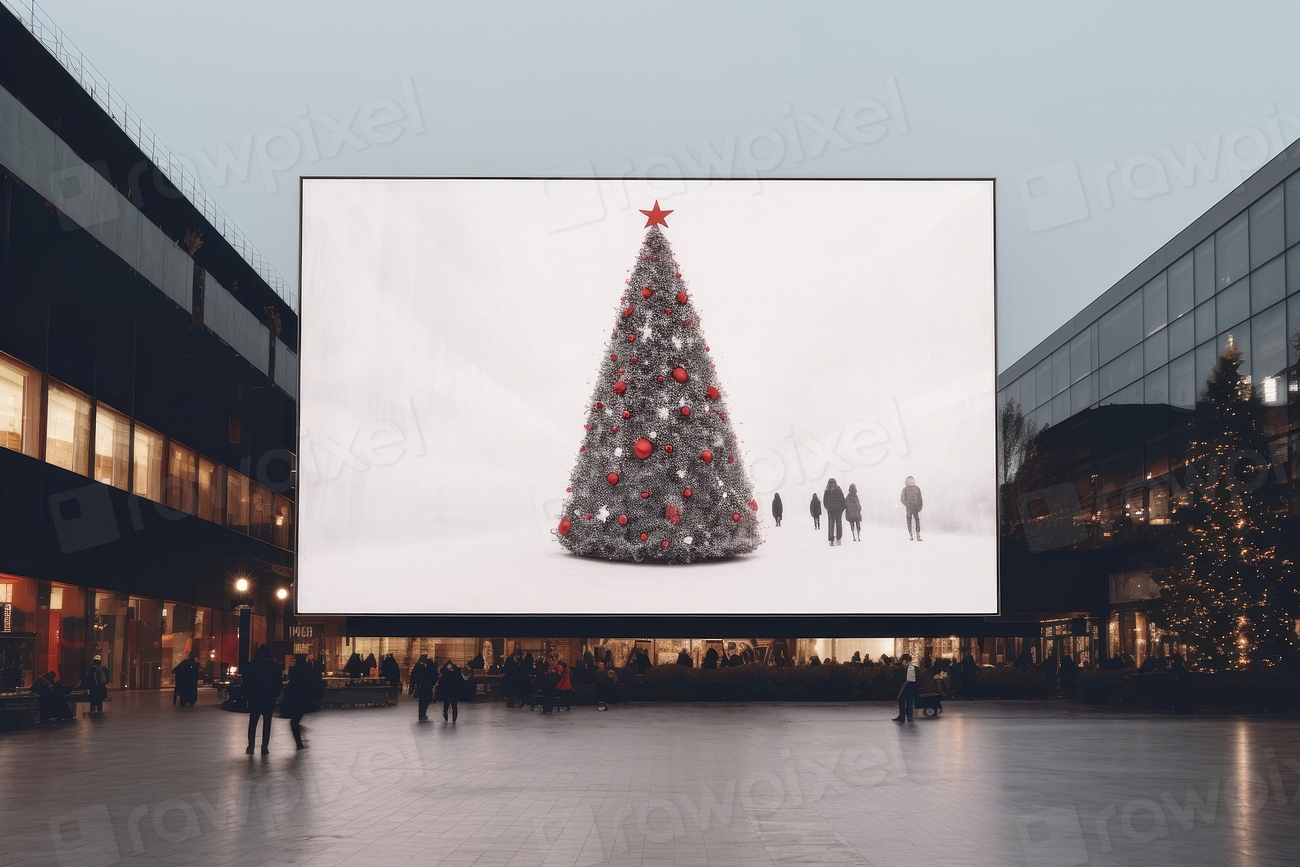 Christmas celebration billboard architecture. AI | Premium Photo - rawpixel