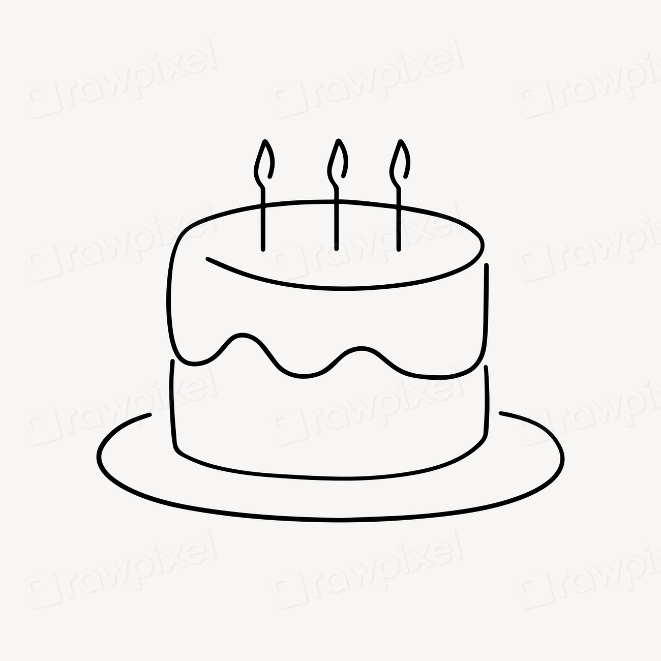 Birthday cake, minimal line art | Premium Vector - rawpixel