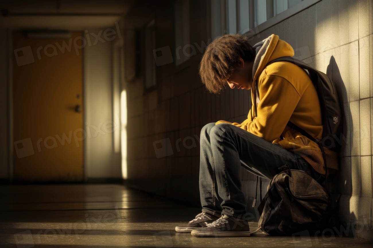 Stressed high school student sitting | Premium Photo - rawpixel