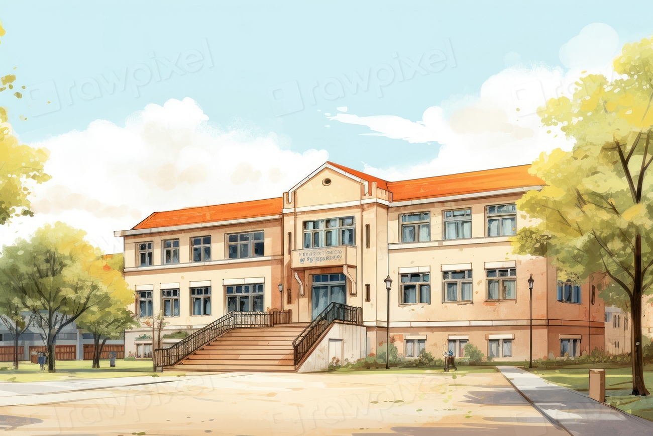 Stereotype school building architecture campus | Premium Photo ...