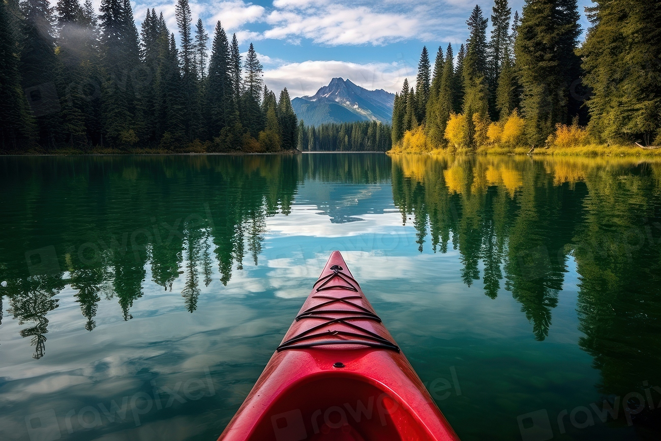 Kayak landscape kayak lake. AI | Free Photo - rawpixel