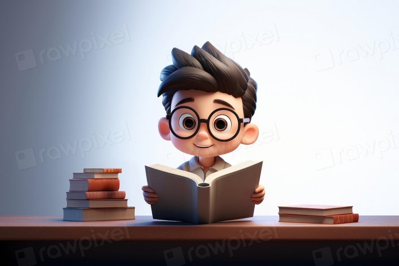 Asian kid boy reading cartoon | Premium Photo Illustration - rawpixel