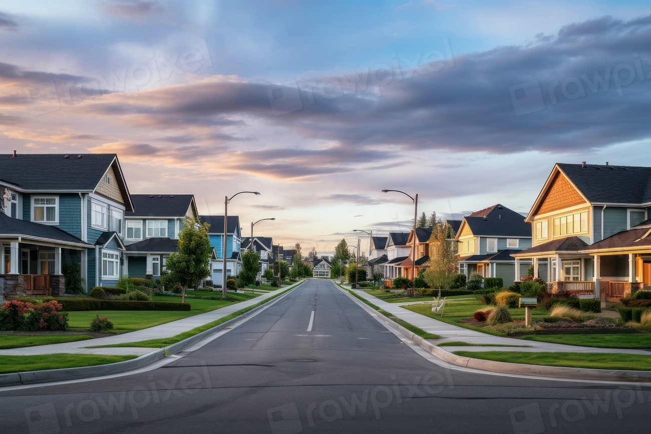 Neighborhood suburb landscape sky. | Premium Photo - rawpixel