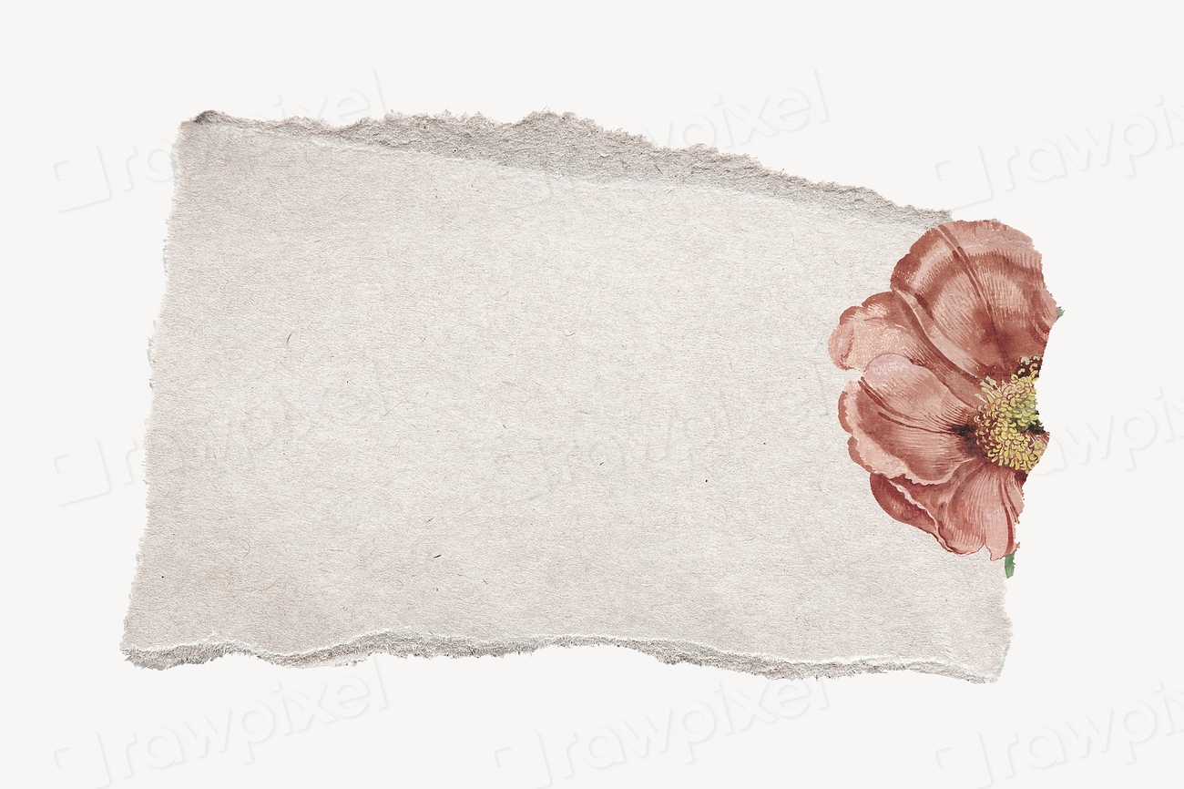 Ripped flower ephemera paper collage | Premium PSD - rawpixel