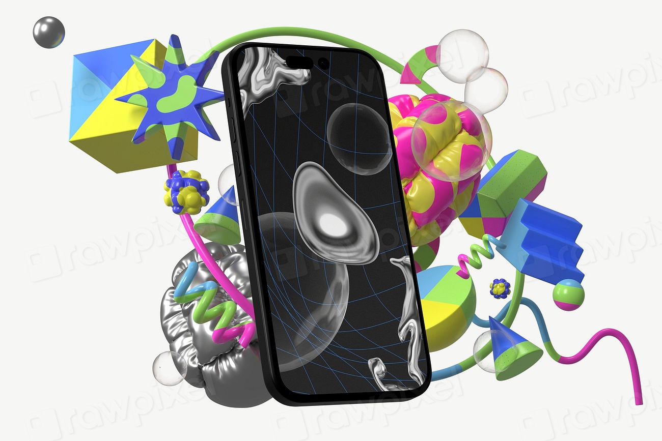 Mobile phone screen mockup, 3D | Premium PSD Mockup - rawpixel