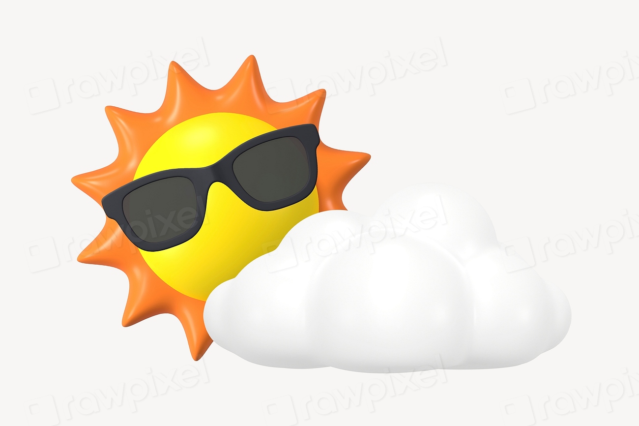 3D sunny day collage element, | Premium PSD - rawpixel