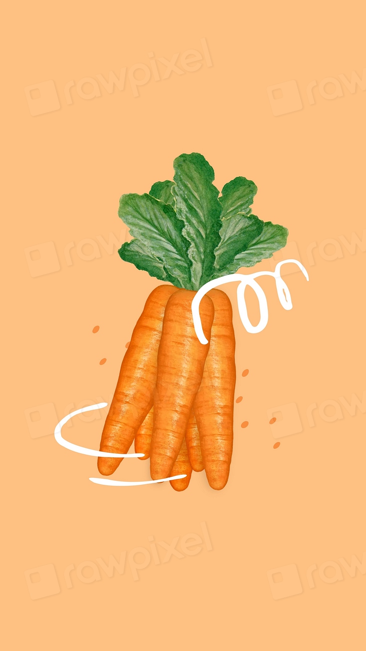 Cute carrot vegetable mobile wallpaper, | Premium Photo Illustration ...