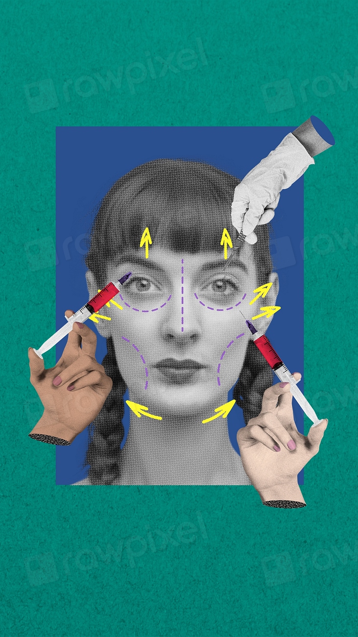 Cosmetics surgery collage phone wallpaper, | Premium Photo - rawpixel