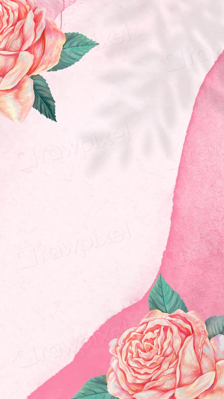 Pink rose border phone wallpaper, | Premium Photo - rawpixel