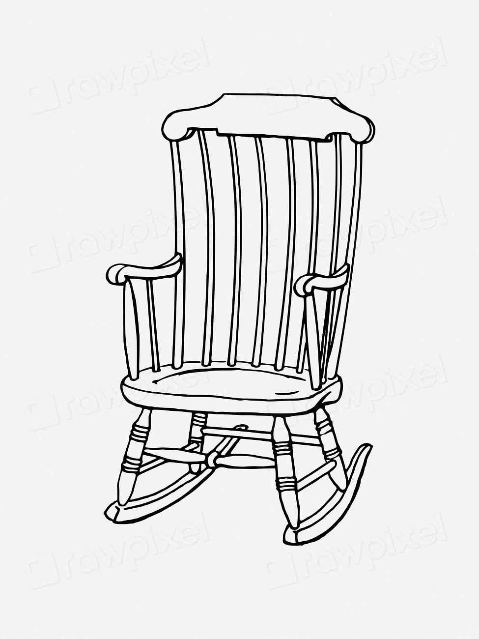 Rocking chair clip art psd. | Free PSD - rawpixel