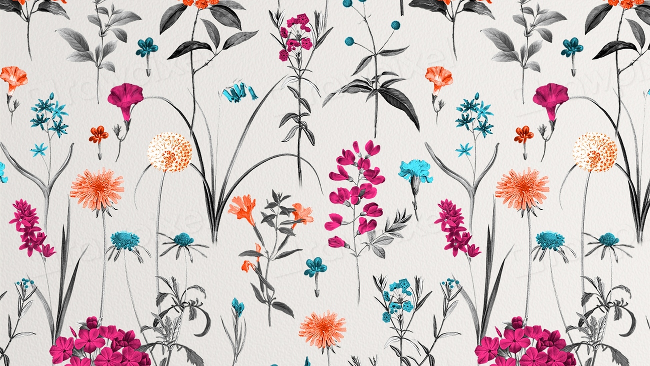 Floral pattern computer wallpaper, vintage | Premium Photo Illustration ...