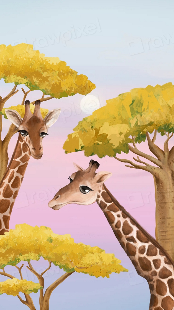 Cute giraffe pink iPhone wallpaper | Premium Photo Illustration - rawpixel