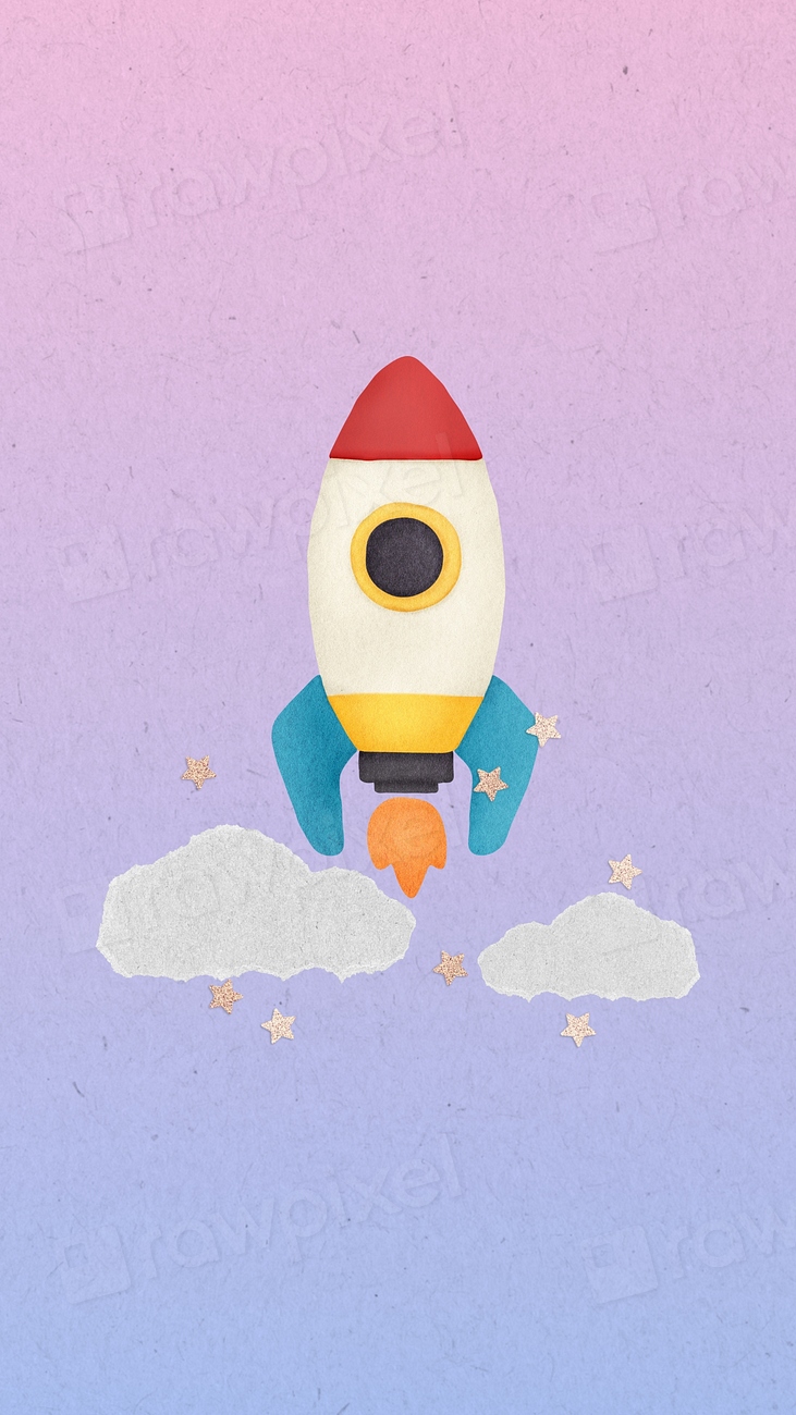 Space rocket mobile wallpaper, purple | Premium Photo - rawpixel
