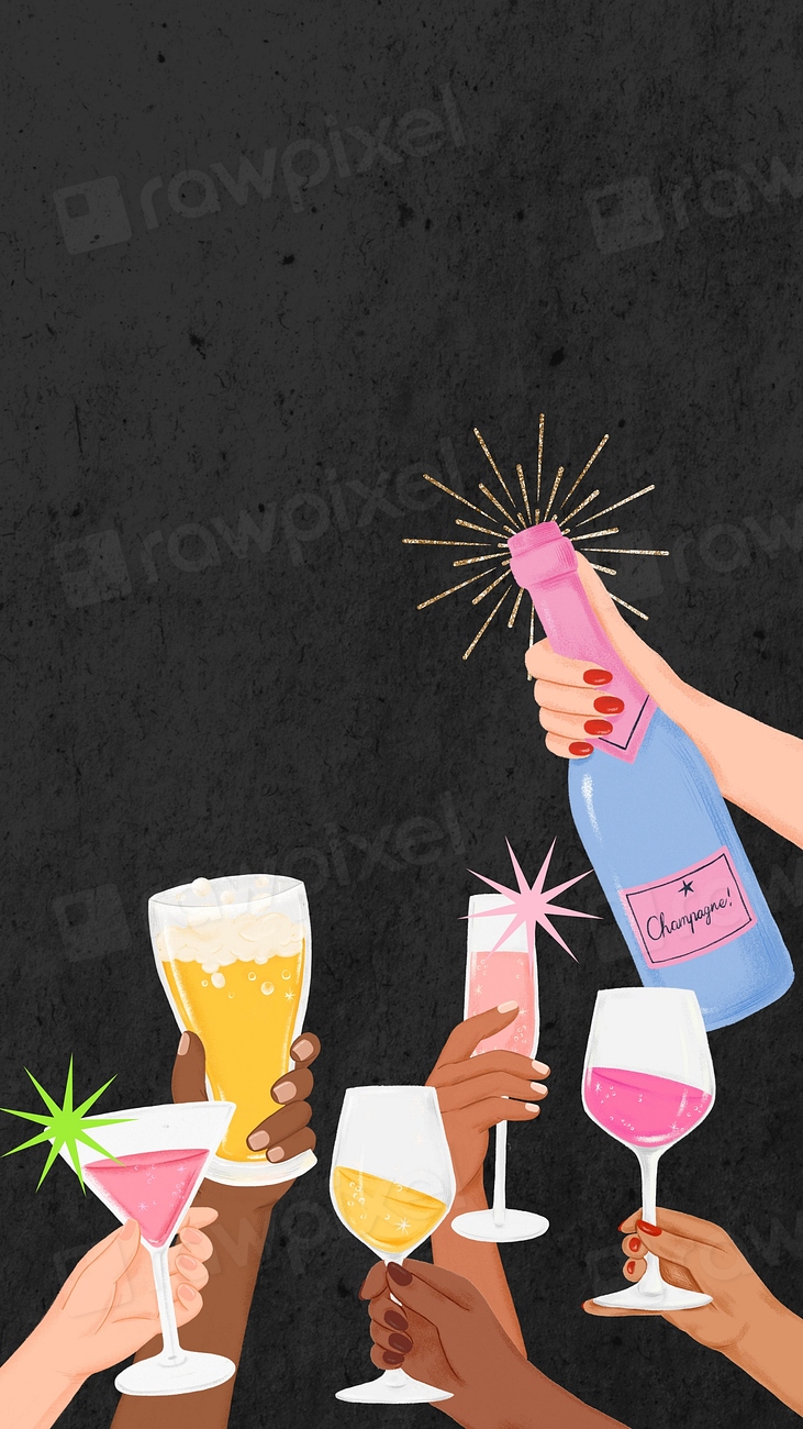 Party drinks iPhone wallpaper, cute | Premium Photo - rawpixel