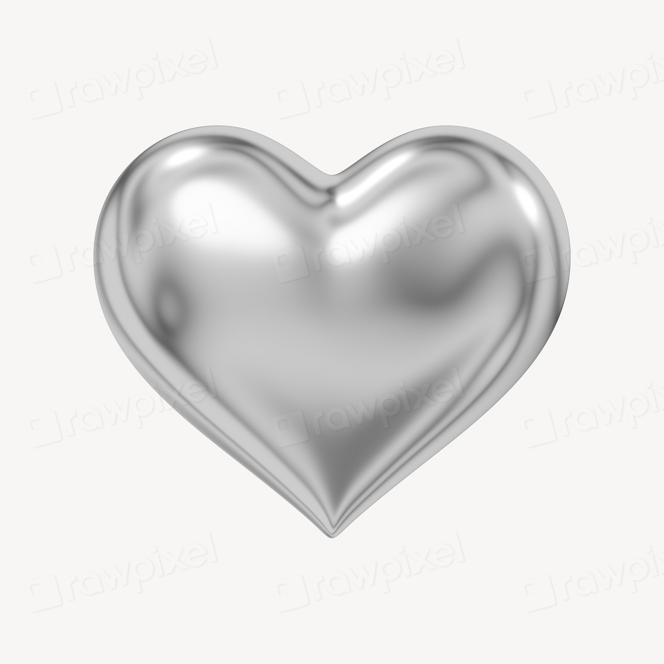 Metallic silver heart, 3D illustration | Premium Photo - rawpixel