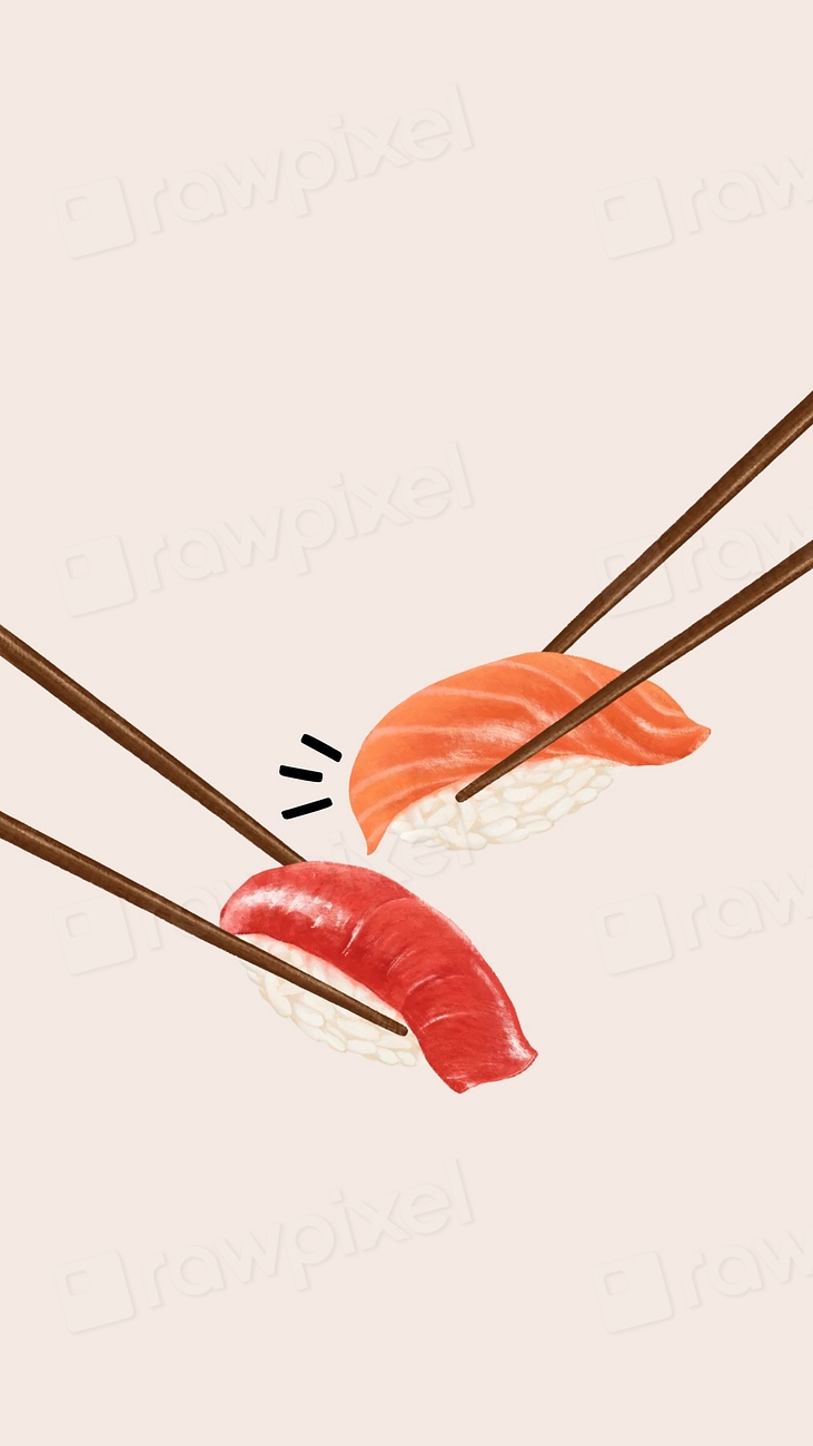 Salmon sushi phone wallpaper, Japanese | Premium Photo Illustration ...
