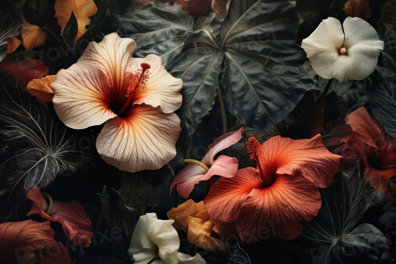 Botanica backgrounds hibiscus flower. | Premium Photo - rawpixel