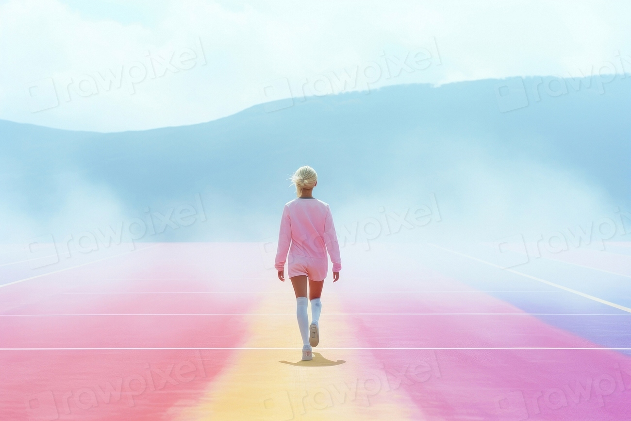 Sprinter woman, pastel pink sport | Free Photo - rawpixel