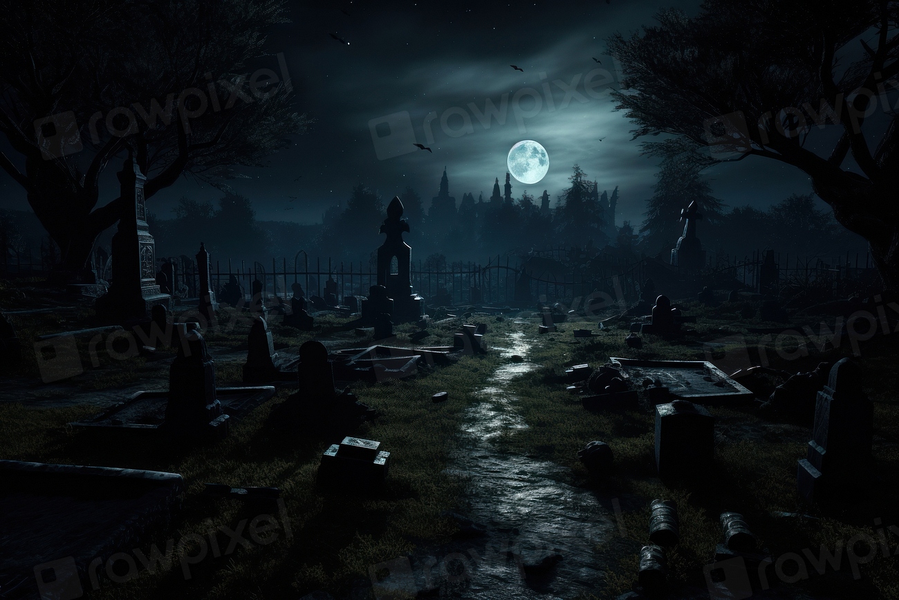 Night Cemetery Horror cemetery. | Premium Photo - rawpixel
