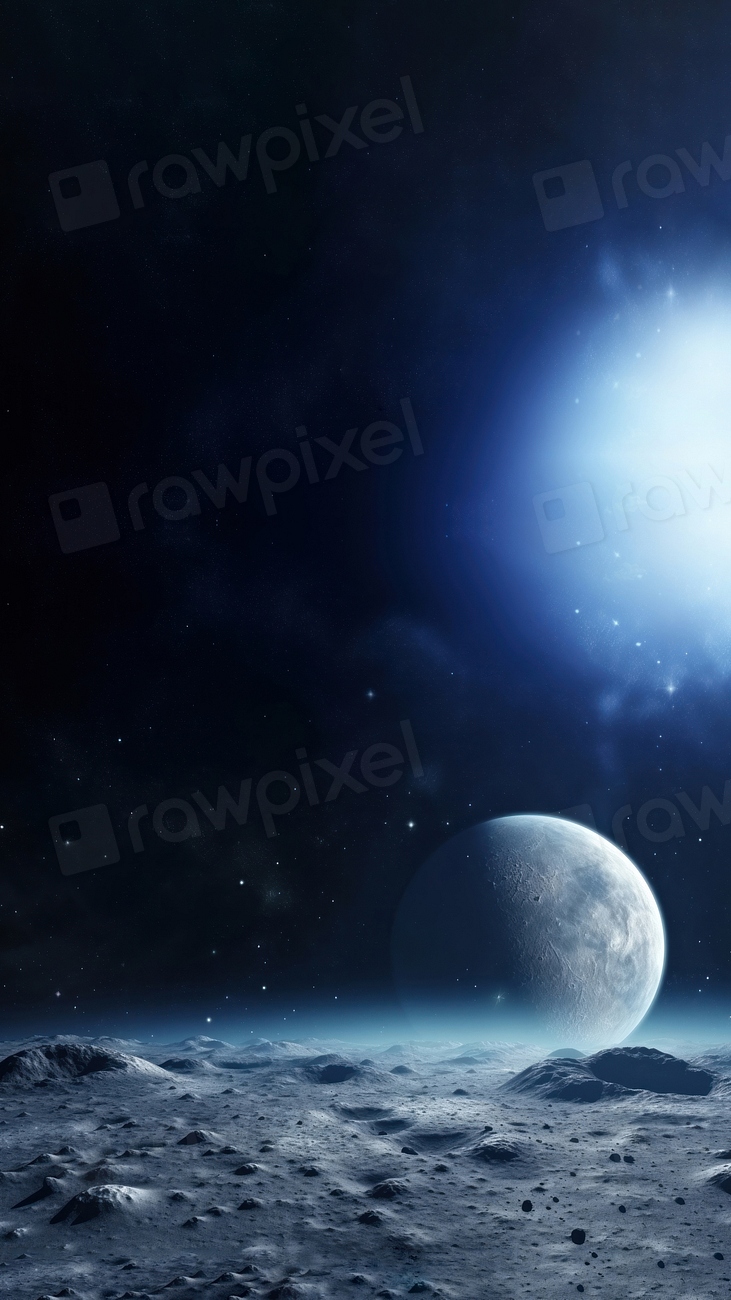 3d illustration Moon surface distant | Free Photo - rawpixel