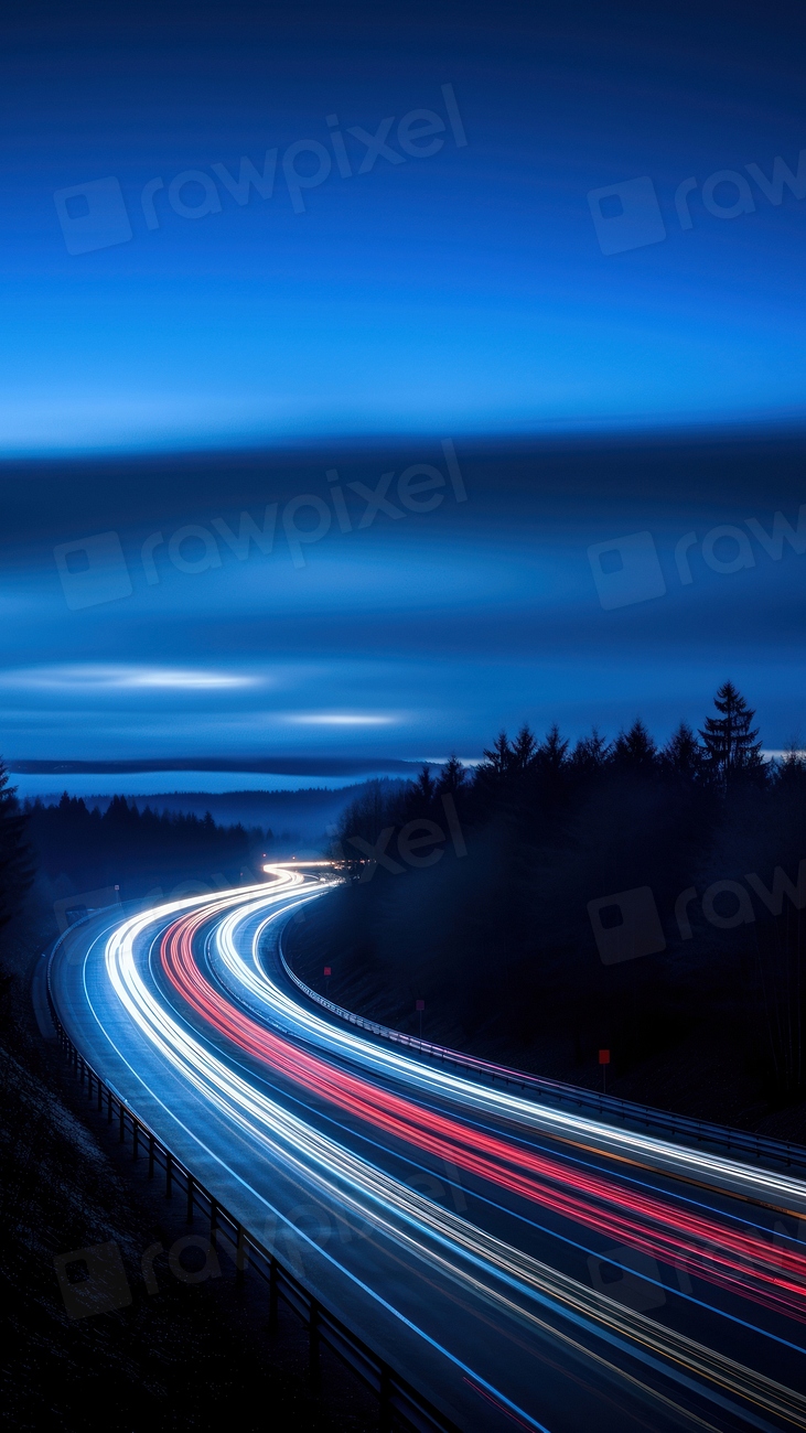 Highway traffic neon lights. AI | Premium Photo - rawpixel