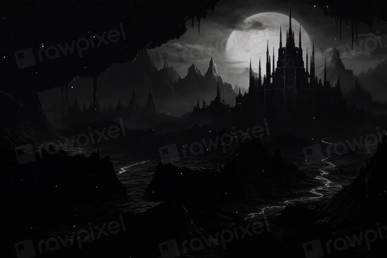 Celestial Hell night moon architecture | Premium Photo - rawpixel