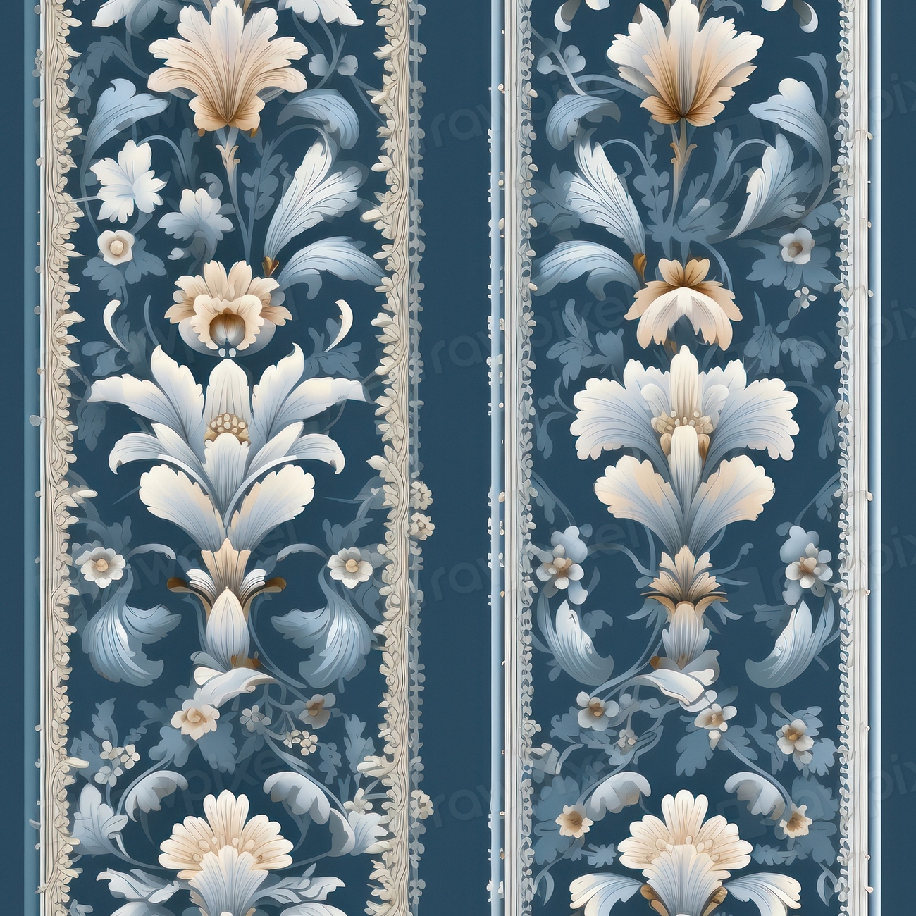 Blue vintage border pattern backgrounds | Premium Photo Illustration ...