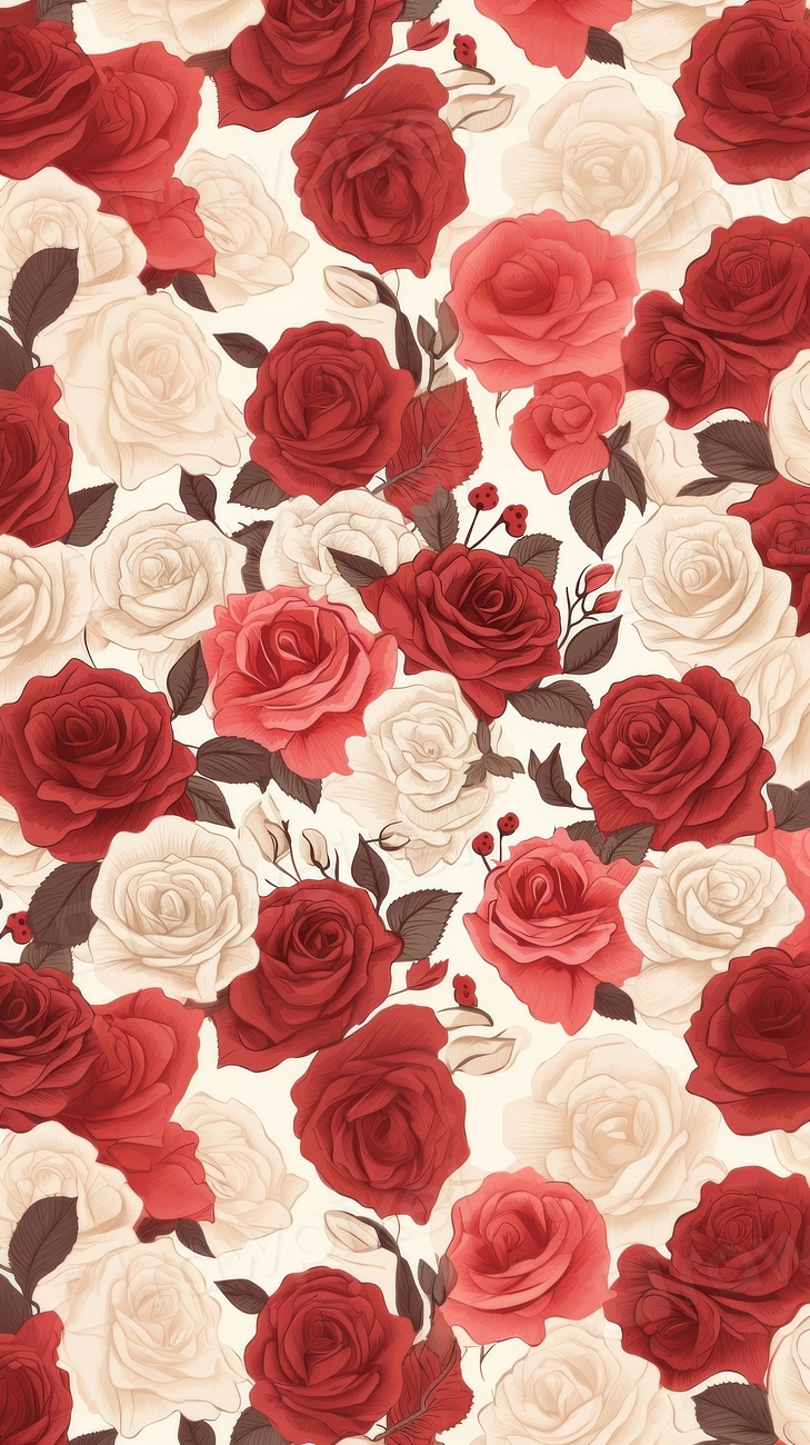 Red vintage rose pattern flower | Premium Photo Illustration - rawpixel