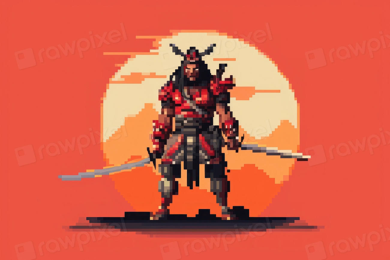Samurai architecture screenshot pixelated. | Free Photo Illustration ...