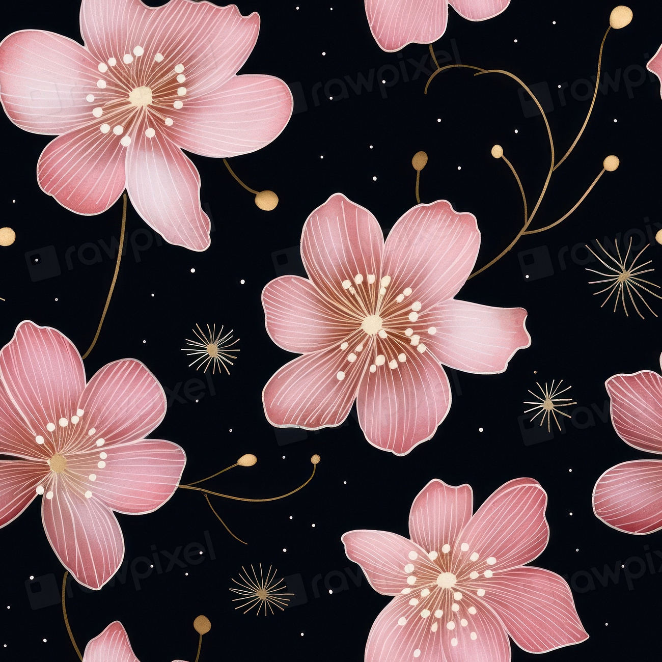 Pink flower pattern backgrounds petal | Premium Photo Illustration ...