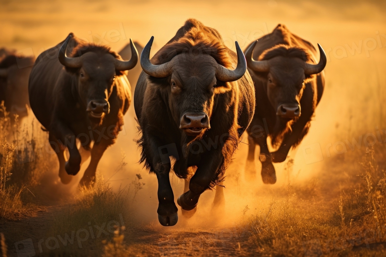 Wild buffalo livestock wildlife running. | Free Photo - rawpixel