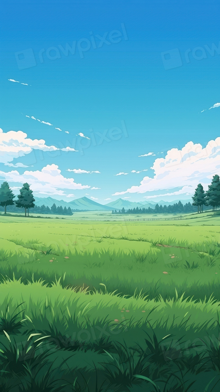 Green field landscape backgrounds outdoors | Premium Photo Illustration ...