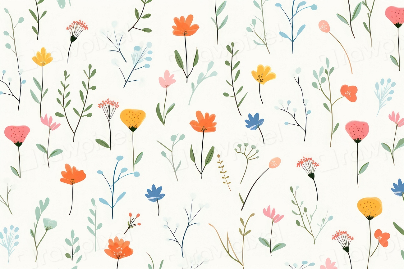 Cute background pattern backgrounds flower | Free Photo Illustration - rawpixel