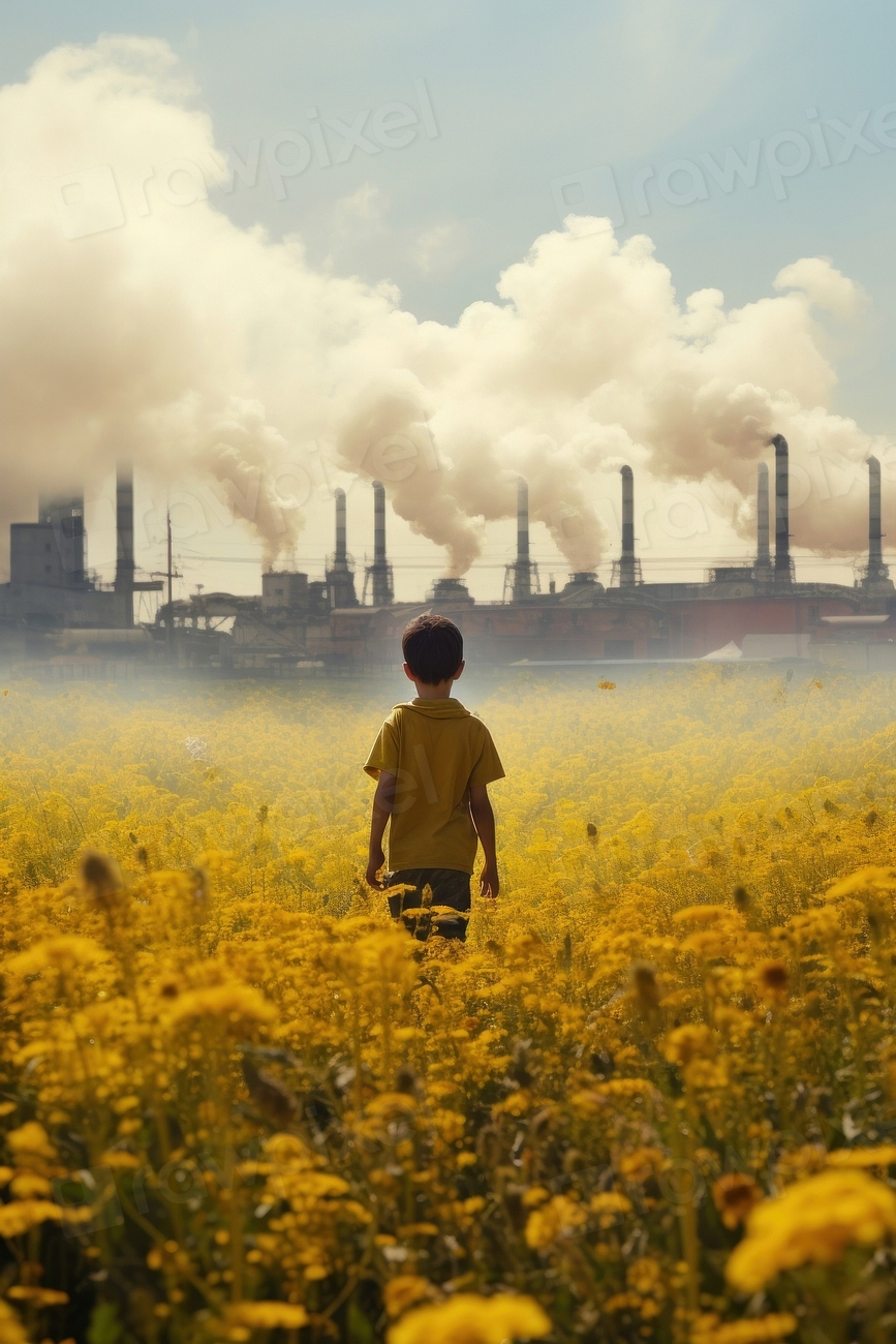 Pollution field architecture outdoors. AI | Free Photo - rawpixel