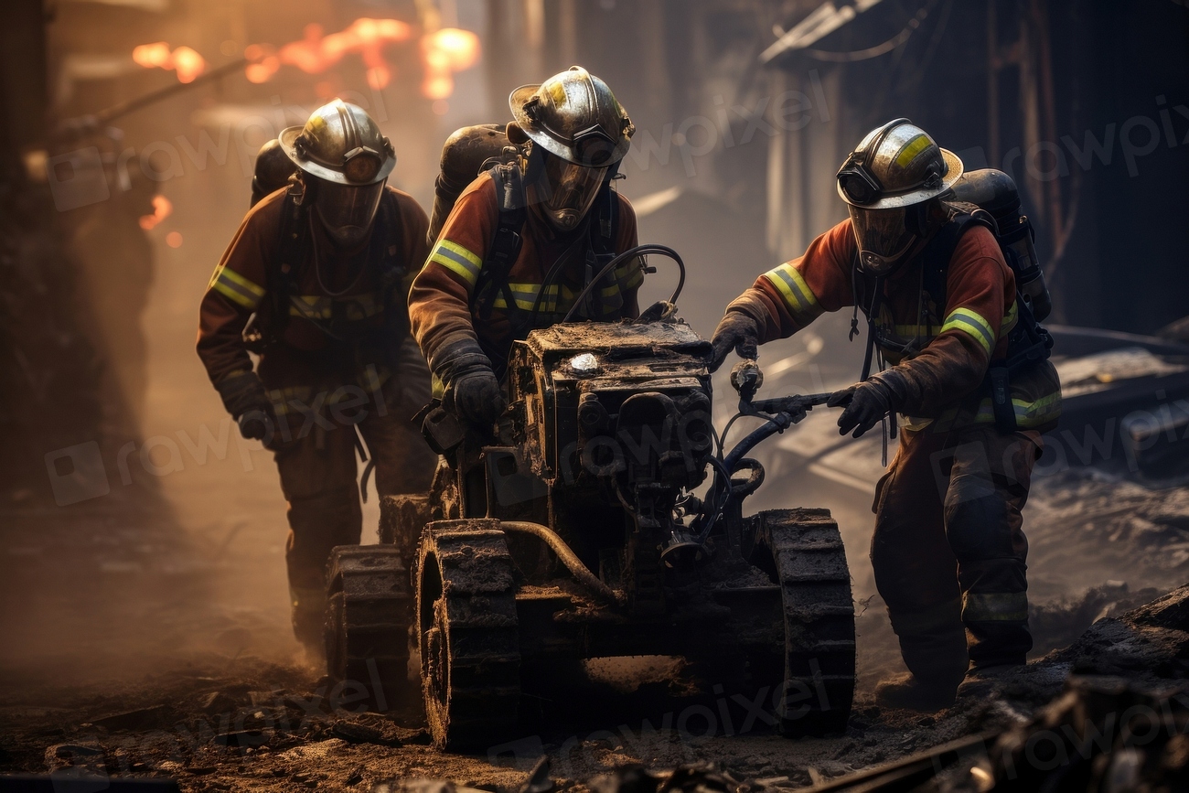 Fire firefighter rescue extinguishing. AI | Premium Photo - rawpixel