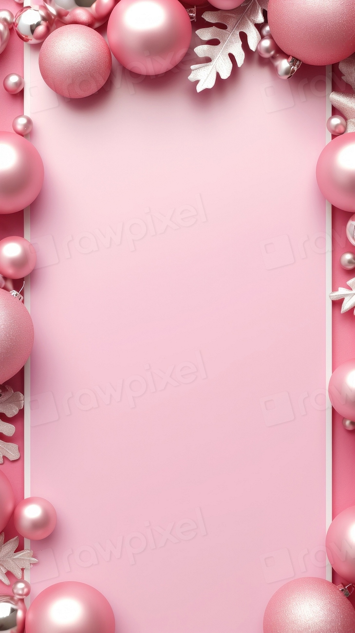 Christmas frame wallpaper pink backgrounds | Premium Photo Illustration ...