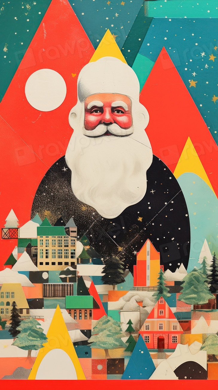 Christmas painting collage art. AI | Free Photo Illustration - rawpixel
