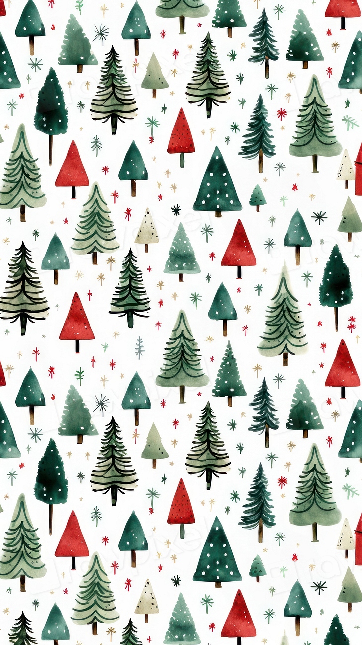 Christmas tree pattern backgrounds celebration. | Free Photo ...