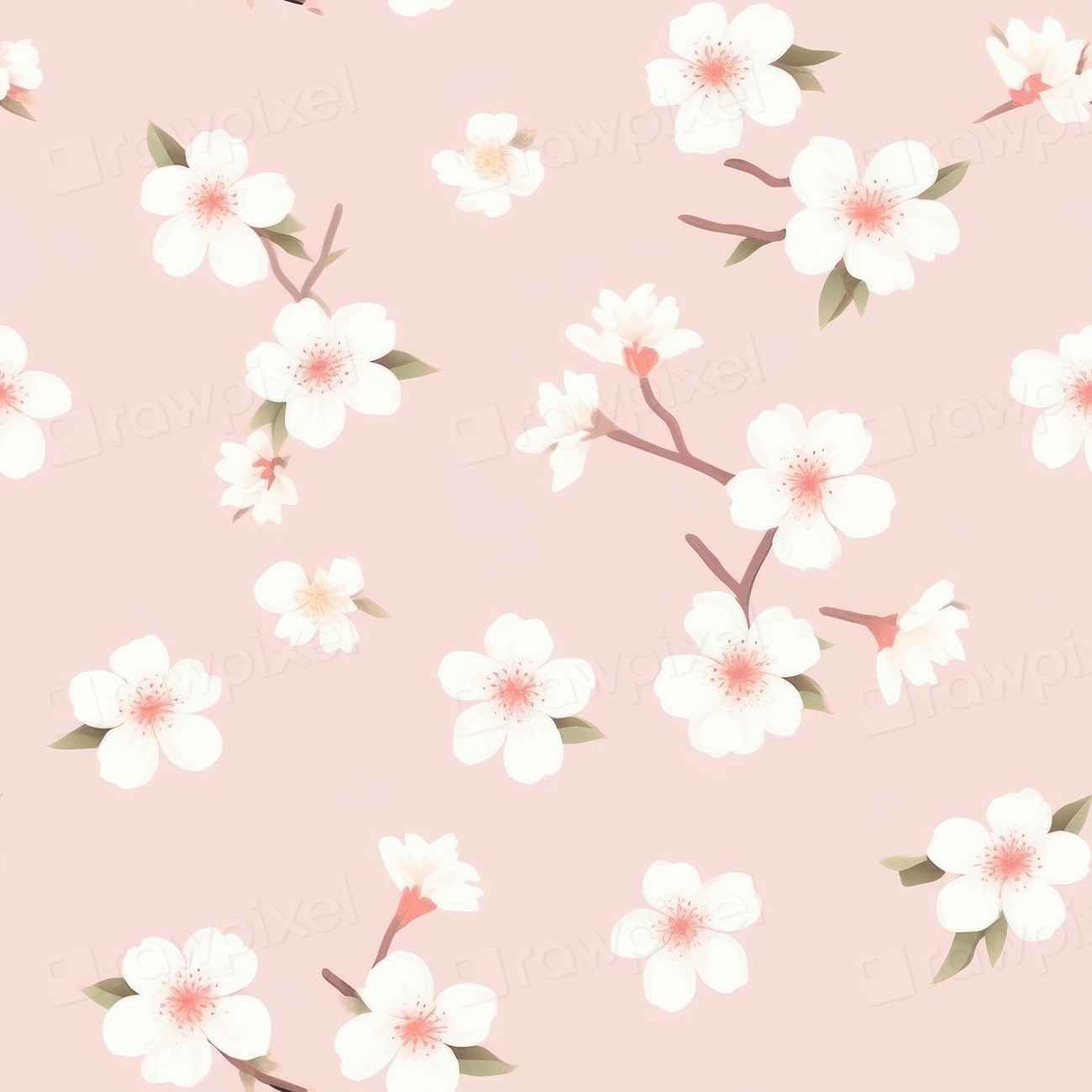 Sakura flower pattern backgrounds . | Free Photo Illustration - rawpixel