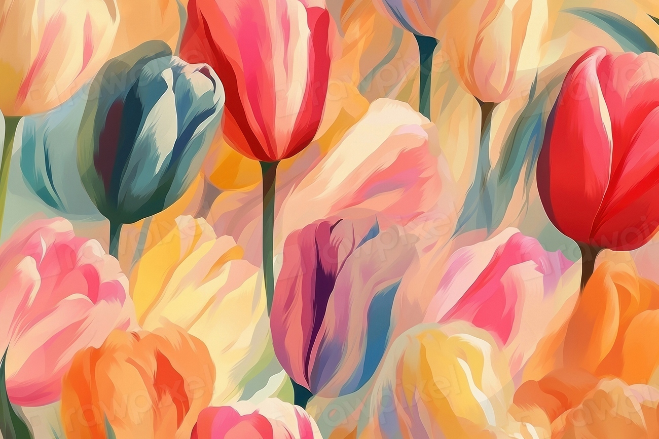 Cute tulip art painting outdoors. | Premium Photo Illustration - rawpixel