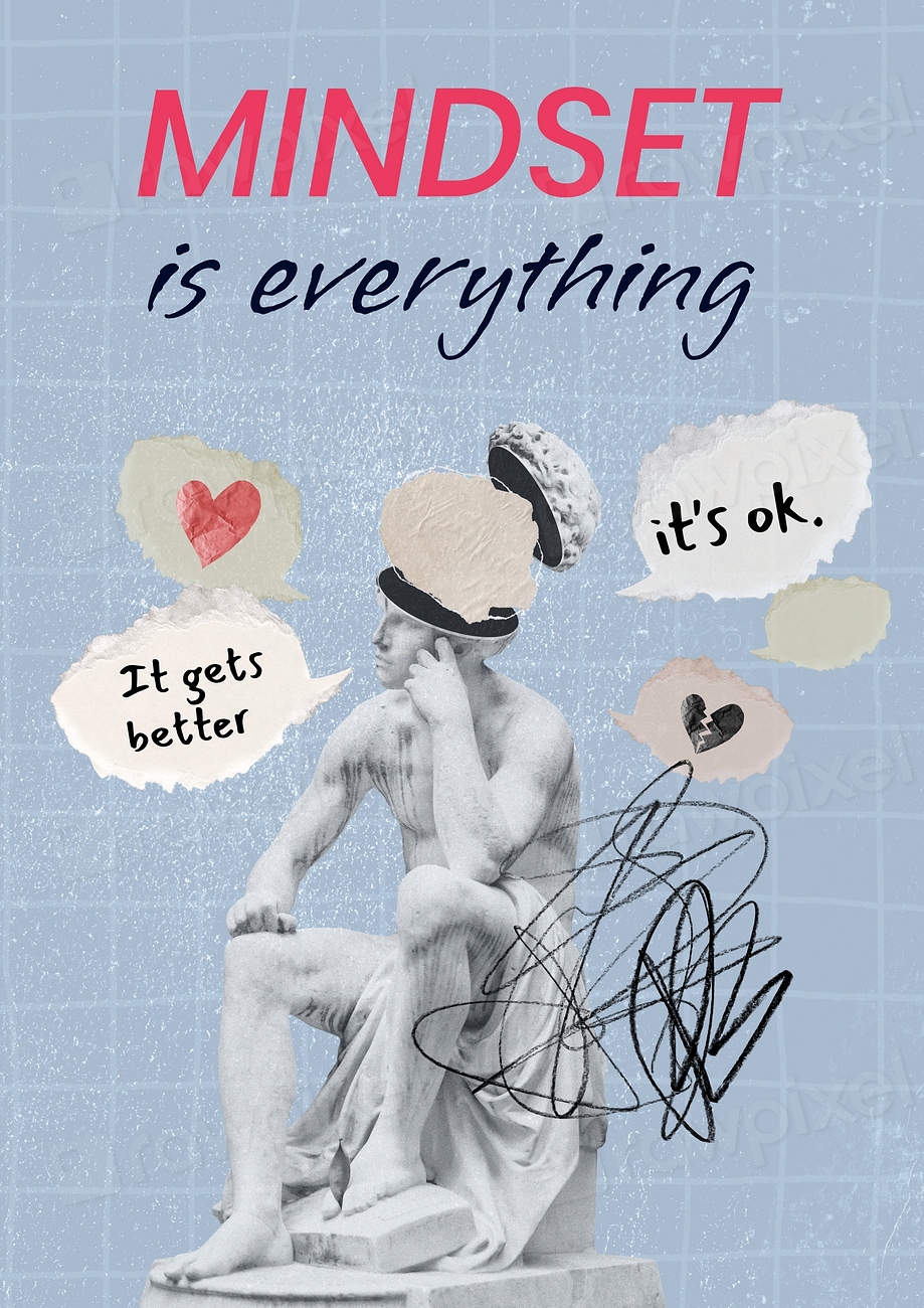 Mindset aesthetic poster template | Free Photo - rawpixel