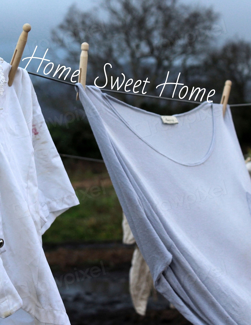 Clothesline aesthetic poster template | Free Photo - rawpixel